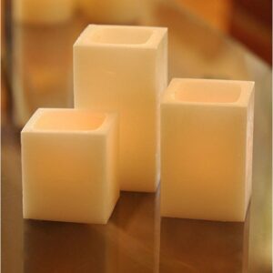 Square Flameless Candles With Timer & Remote Control Option