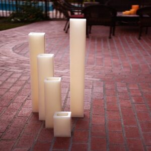 Square Flameless Candles With Timer & Remote Control Option