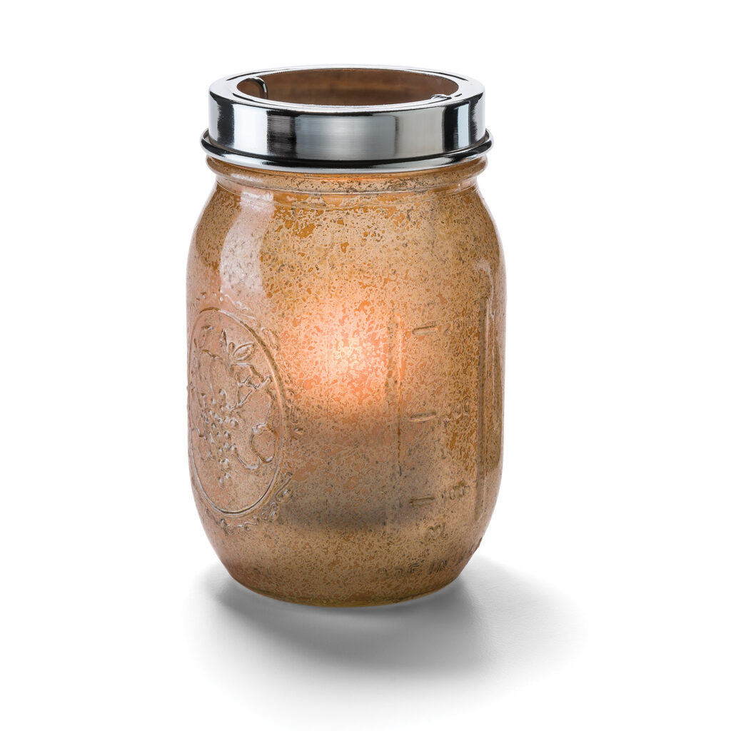 Antique Gold Firefly Jar with Tealight Cradle - Qcandles